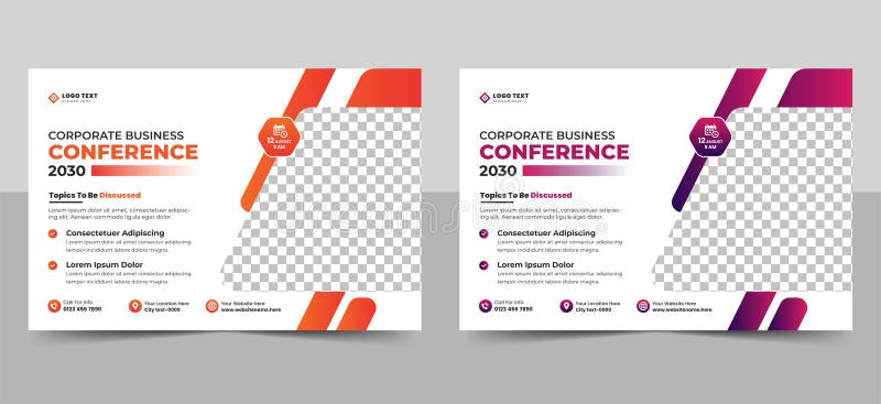 Corporate Business Conference Flyer Template Webinar Event Banner ...