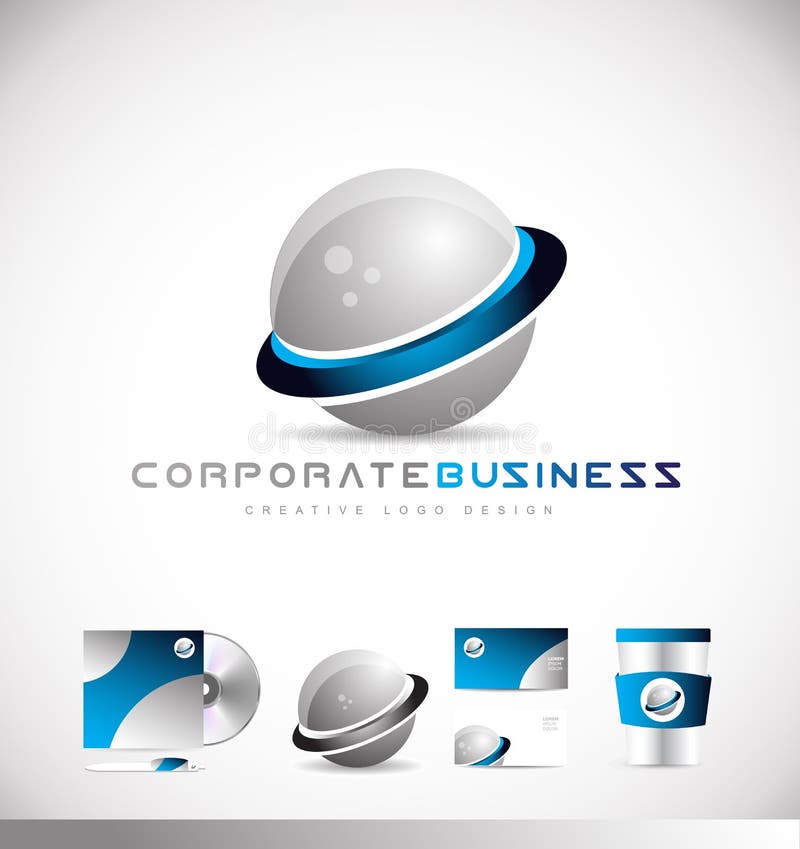 Business Sphere 3d Corporate Logo Icon Design Stock Vector ...