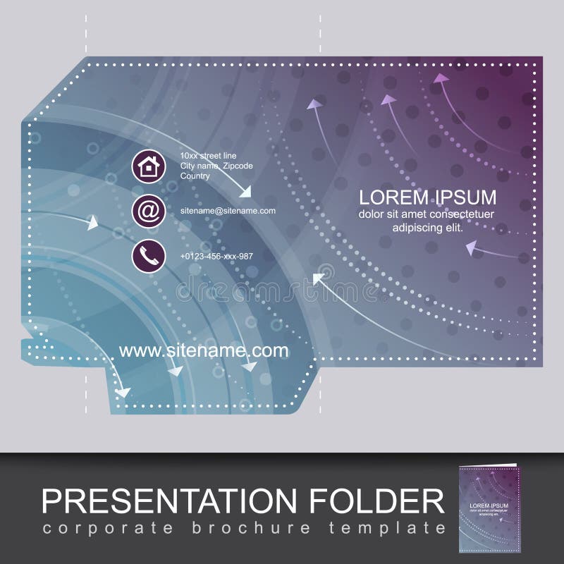 Corporate Business Folder, Stationery Template Design Stock Vector ...