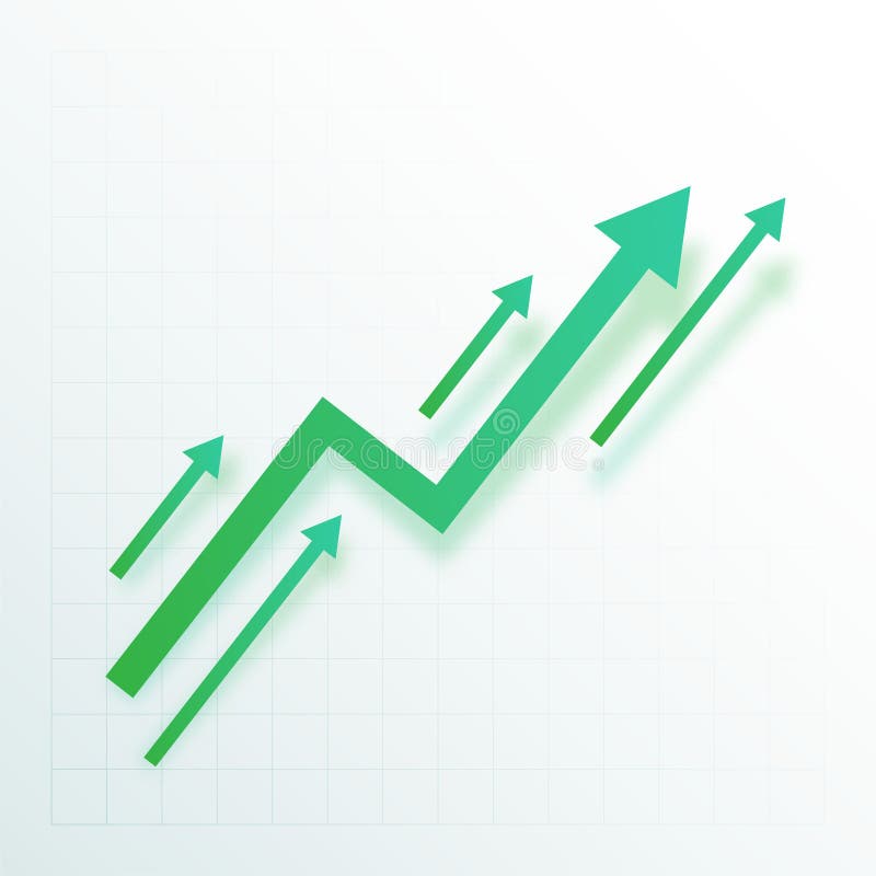 Corporate Business Growth Arrow Showing Upward Trend Stock Illustration ...