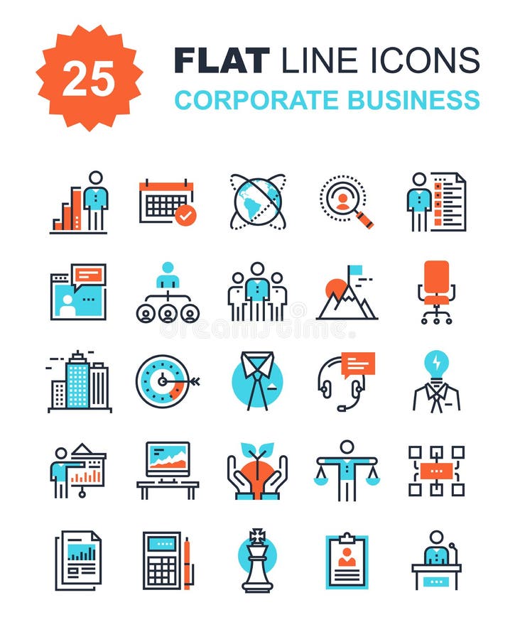 Corporate Business Icons stock vector. Illustration of data - 70379683