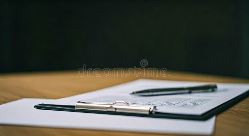 Corporate Business Report Documents Paper on the Table Stock ...