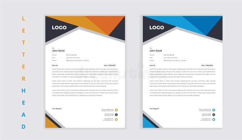 Corporate Business Style Elegant Shape Letterhead Design Stock Vector ...