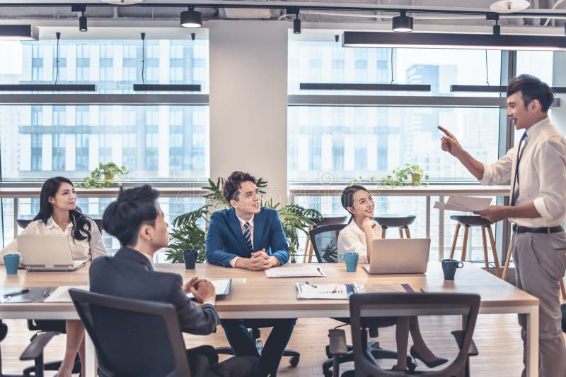 Corporate Business Team and Manager in Meeting Room Stock Photo - Image ...