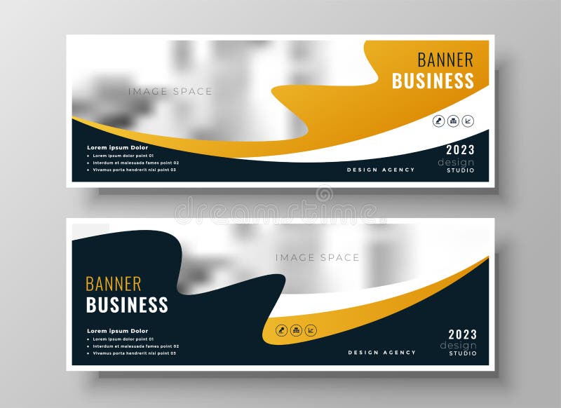 Corporate Business Wide Banners Set of Two Stock Vector - Illustration ...