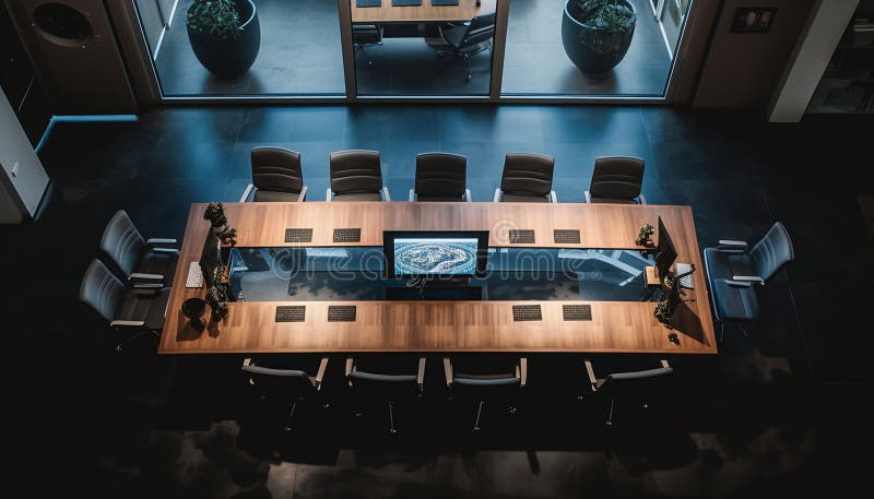 Corporate Businessman Planning Success in Modern Board Room with ...