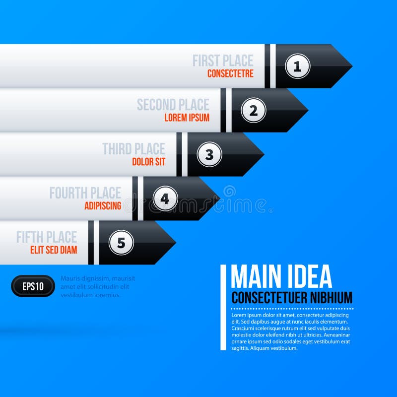 Corporate Chart Template on Bright Blue Background Stock Vector ...