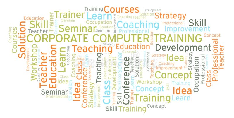 Corporate Computer Training Word Cloud. Stock Illustration ...