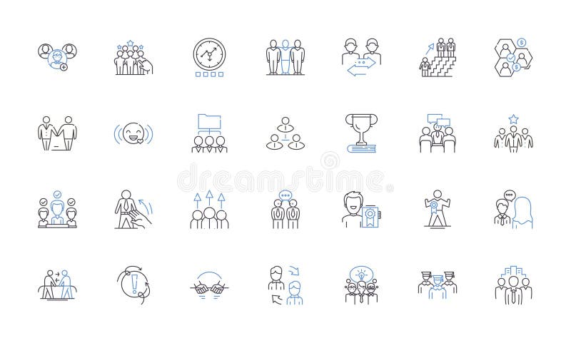 Corporate Crew Line Icons Collection. Teamwork, Collaboration ...