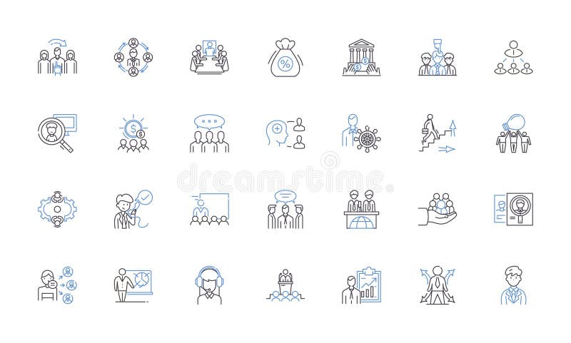 Corporate Culture Line Icons Collection. Accountability, Adaptability ...