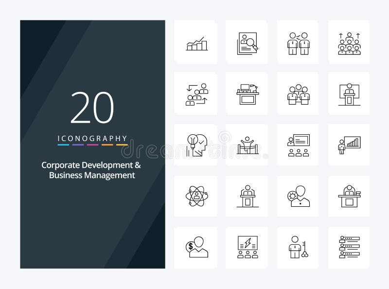 20 Corporate Development and Business Management Outline Icon for ...