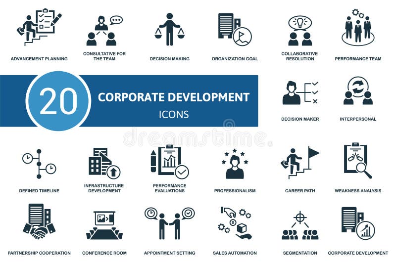 Performance Team Icon. Monochrome Sign from Corporate Development ...