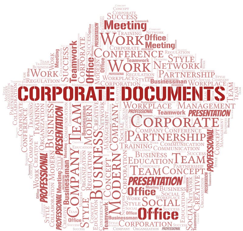 Corporate Documents Vector Word Cloud, Made with Text only. Stock ...