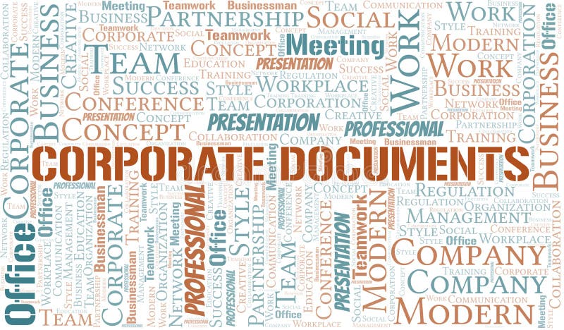 Corporate Documents Vector Word Cloud, Made with Text only. Stock ...