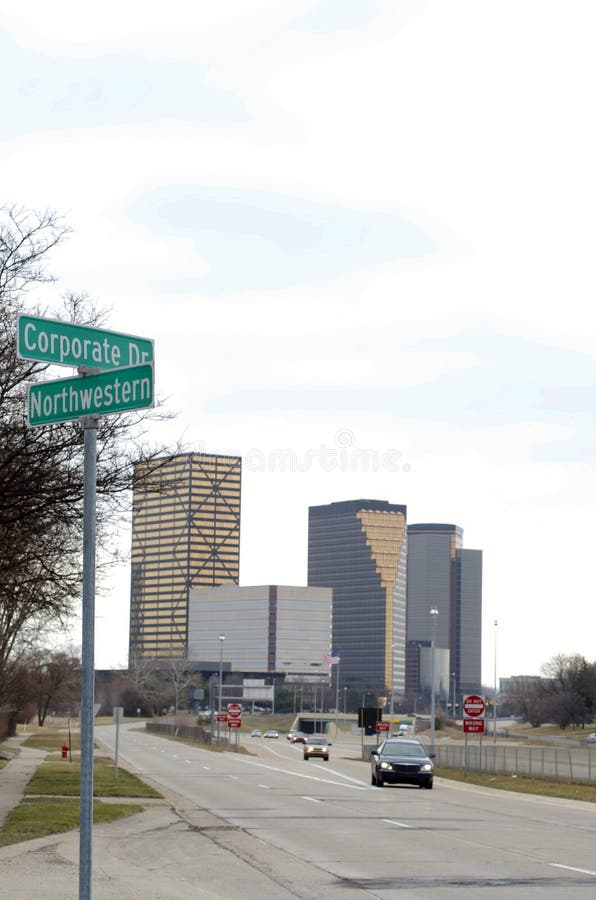 Corporate Drive Street Sign Stock Image - Image of highrise, drive ...