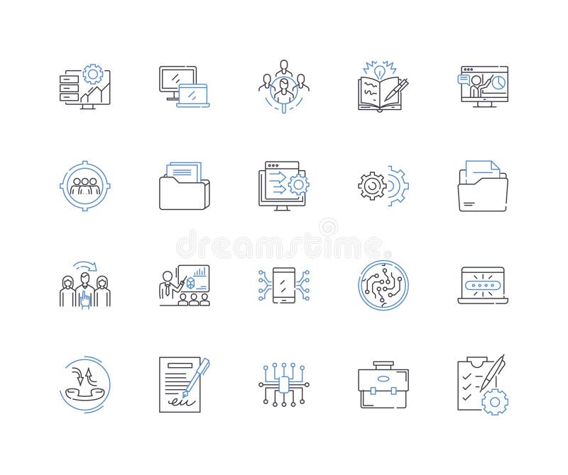 Corporate Education Line Icons Collection. Training, Workshops ...