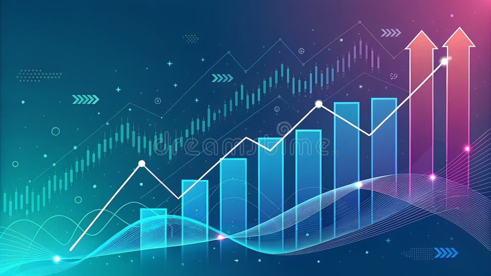 Corporate Elevation Abstract Background with Modern Graph Lines and ...