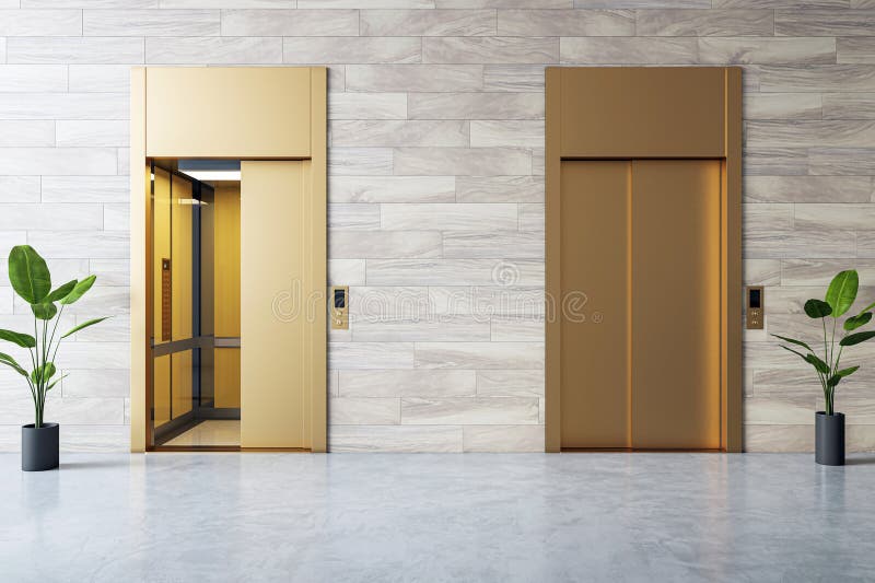 Stainless Steel Elevator Doors Stock Illustrations – 496 Stainless ...