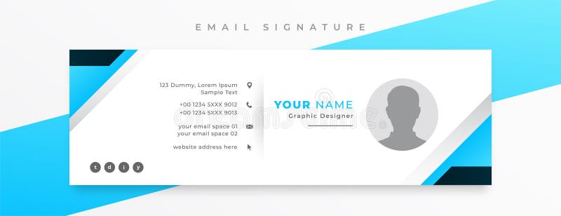 Corporate Email Footer Card Template with Digital Info Design Vector ...