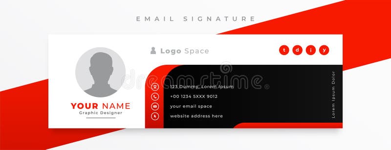 Corporate Email Signature Card Template with Digital Profile Design ...