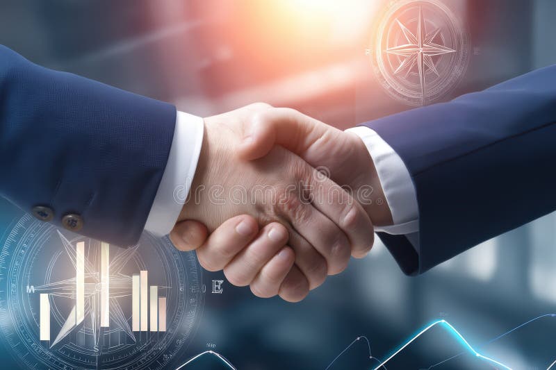 A Business Partnership Handshake Taking Place in a Modern Corporate ...