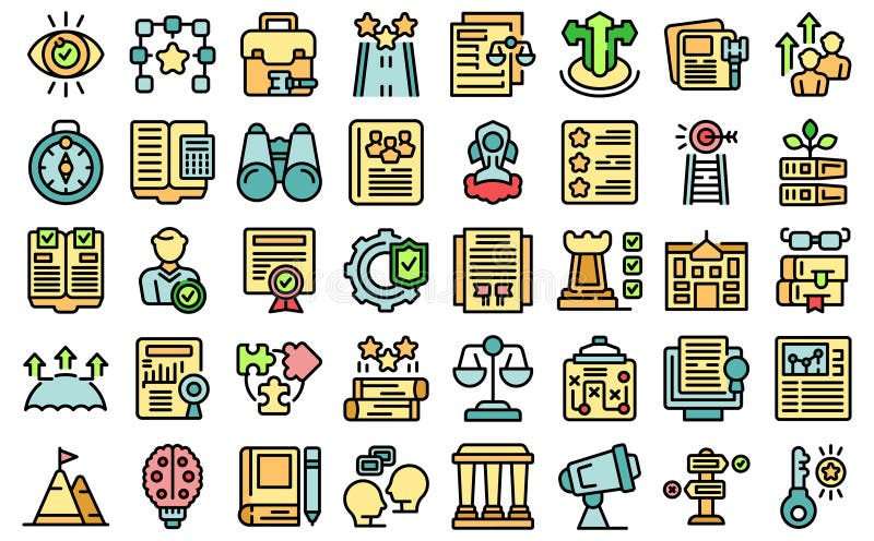 Corporate Ethics Icons Set Vector Flat Stock Vector - Illustration of ...