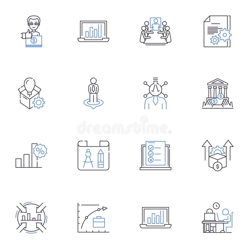 Corporate Ethos Line Icons Collection. Integrity, Responsibility ...