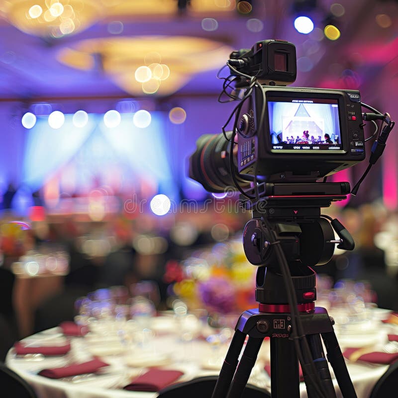 Corporate Event Live Stream on Laptop Showcasing Tech Reach in Event ...