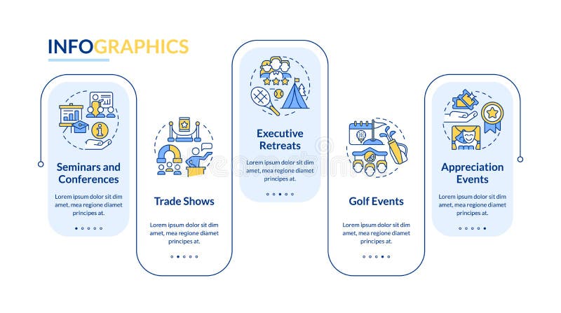 Corporate Events Types Rectangle Infographic Template Stock Vector ...