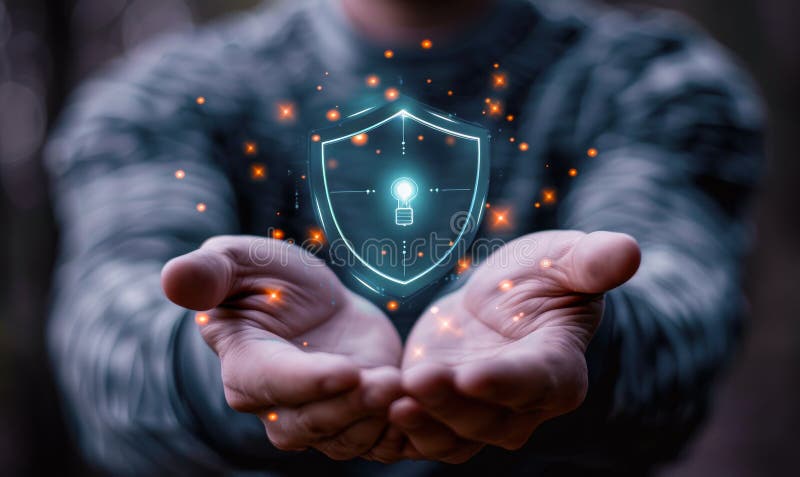 Corporate Executive Showcasing a Digital Shield Symbolizing Certified ...