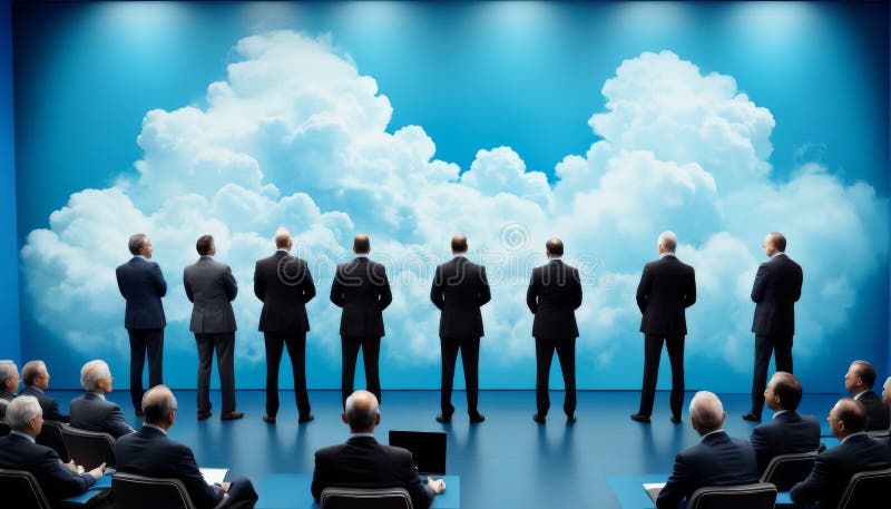 Corporate Executives Overlooking Clouds Stock Photo - Image of ...