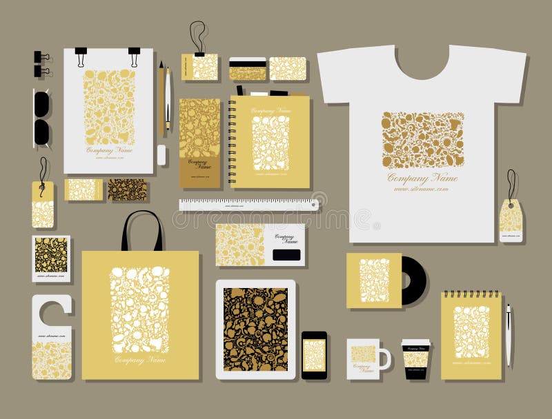 Corporate Flat Mock-up Template. Sea Waves Design Stock Vector ...