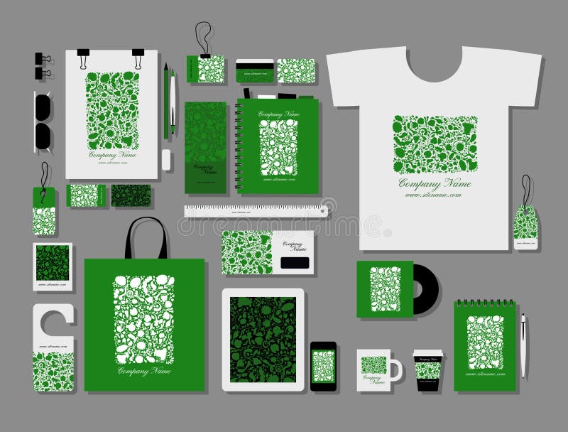 Corporate Flat Mock-up Template, Floral Design Stock Vector ...