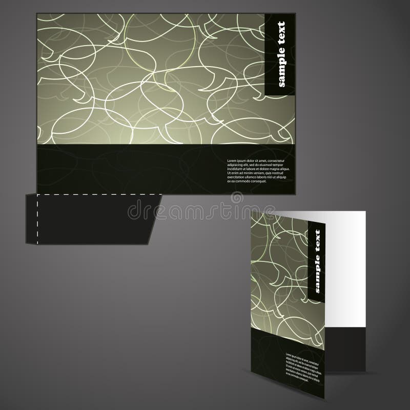 Corporate Folder with Die Cut Design Stock Vector - Illustration of ...