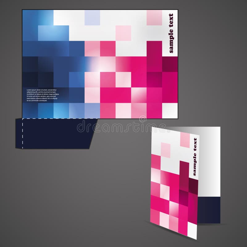 Corporate Folder with Die Cut Design Stock Vector - Illustration of ...