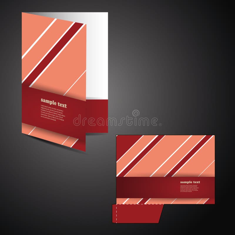 Corporate Folder with Die Cut Design Stock Vector - Illustration of ...