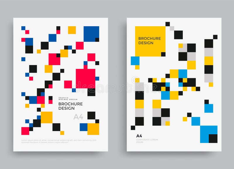 Corporate Geometric Poster with Square Pattern Stock Vector ...