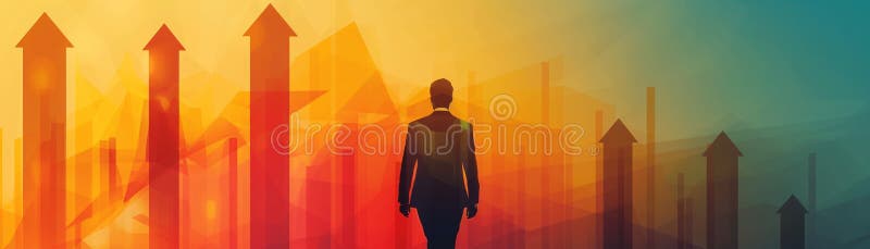 Corporate Growth Concept with Businessman and Rising Arrow Graph ...
