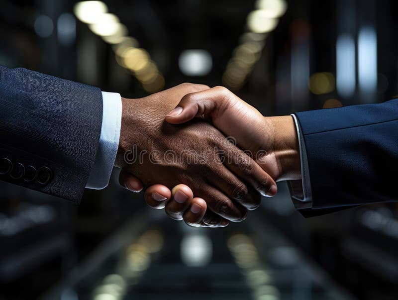 Corporate Handshake in Modern Office Symbolizing Success Stock ...