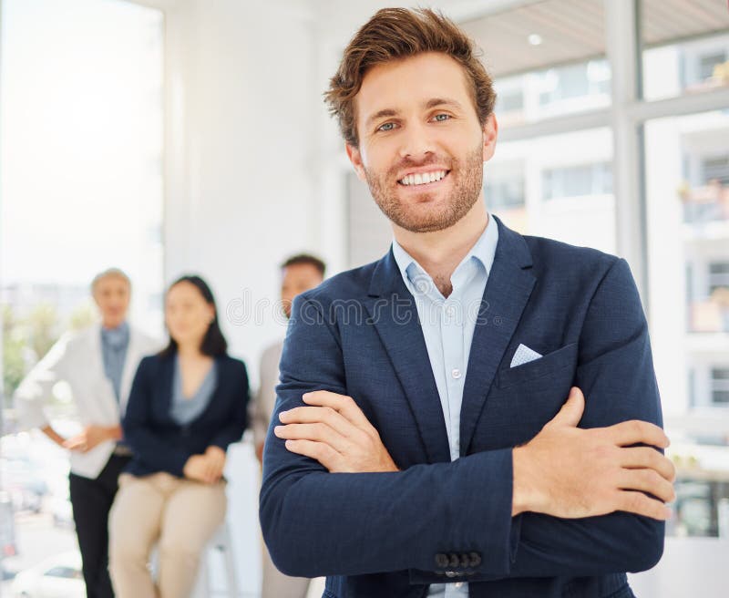 Teamwork Happy And Portrait Of Business People In Office With