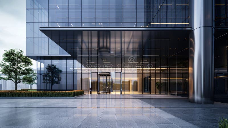 Corporate Headquarters with Impressive Facade and Signage Stock ...