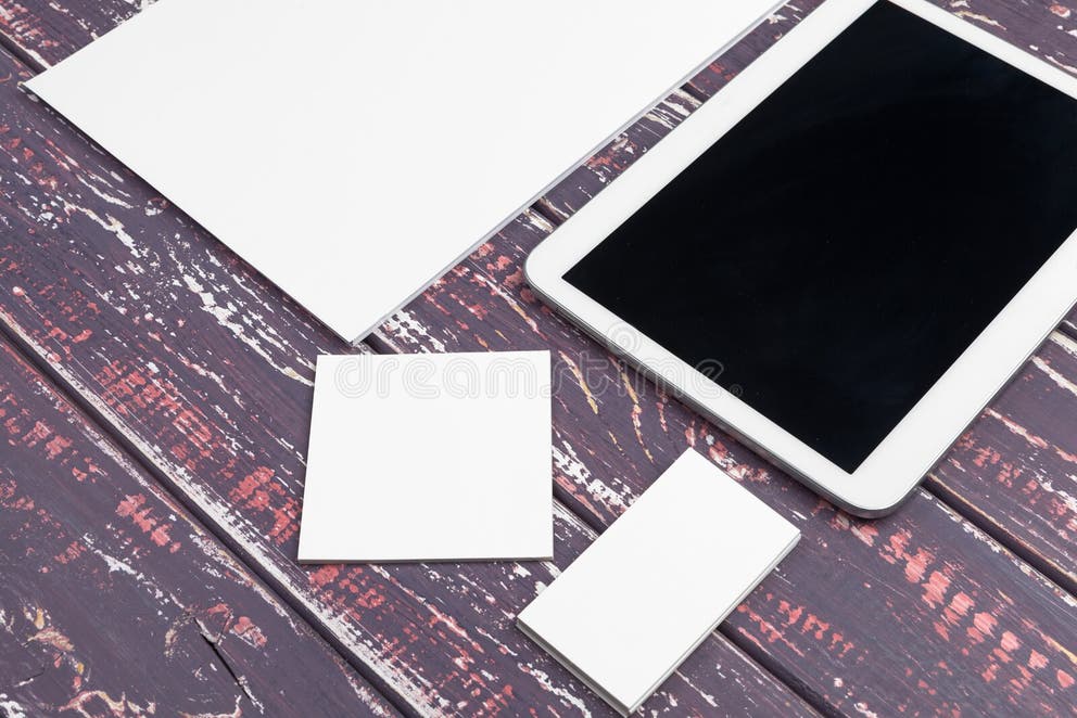 Corporate Identity and Mobile Web Design Mockup Stock Photo - Image of ...