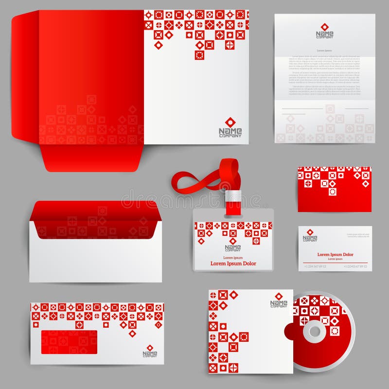 Corporate Identity Red stock vector. Illustration of folder - 210535937