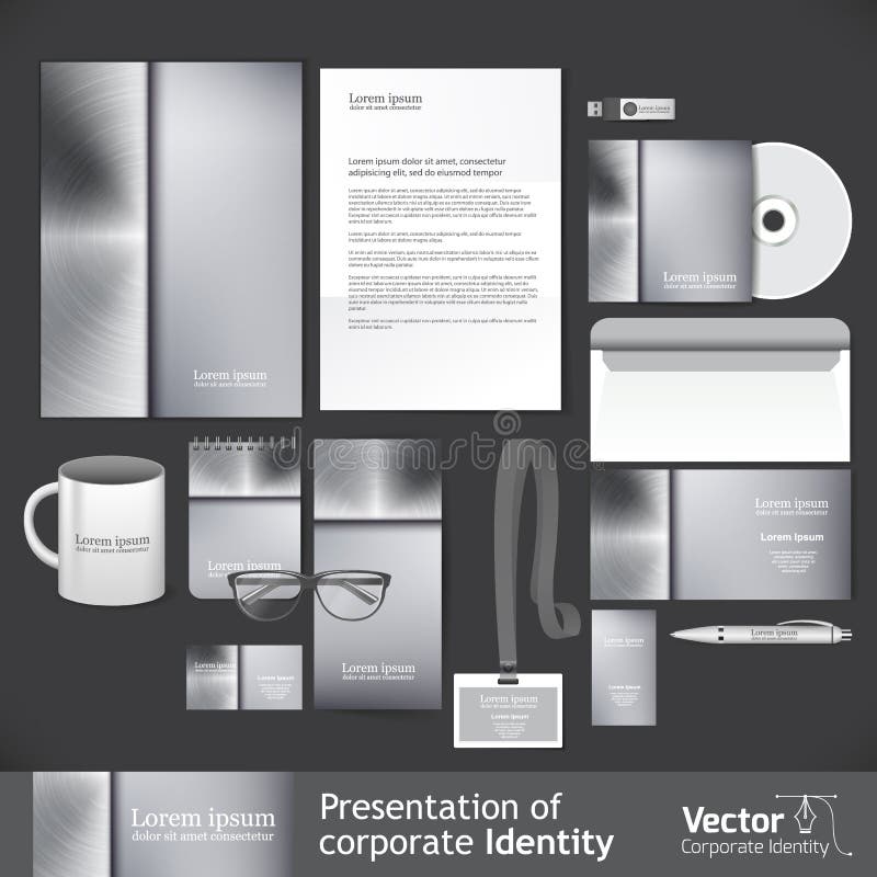 Corporate Identity Template Stock Illustration - Illustration of metal ...