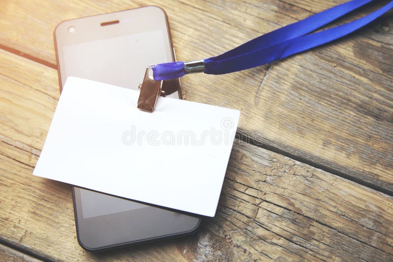 Badge on phone stock photo. Image of company, menu, design - 131312412