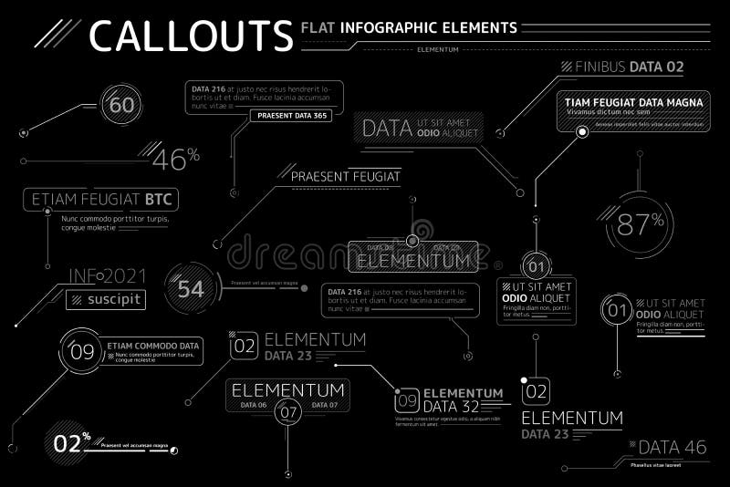 Callouts Flat Infographic Elements Collection Stock Vector ...