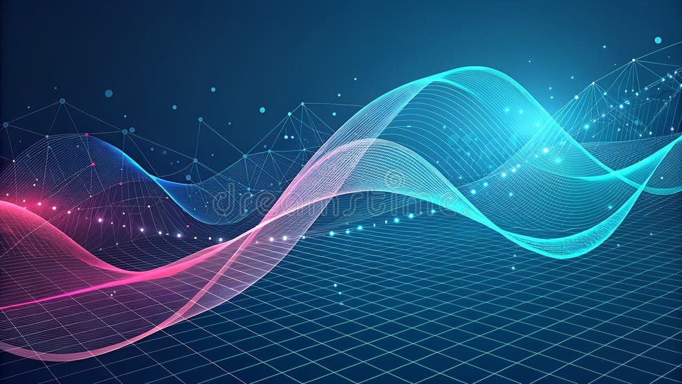 Corporate Innovation Abstract Background with Digital Waveforms and ...