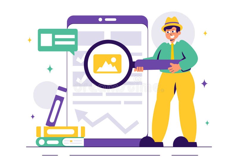 Corporate Investigation Vector Illustration Featuring Observation ...