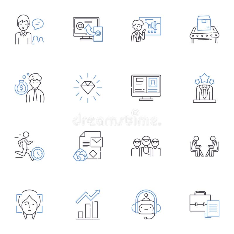 Corporate Journey Line Icons Collection. Progression, Growth, Evolution ...