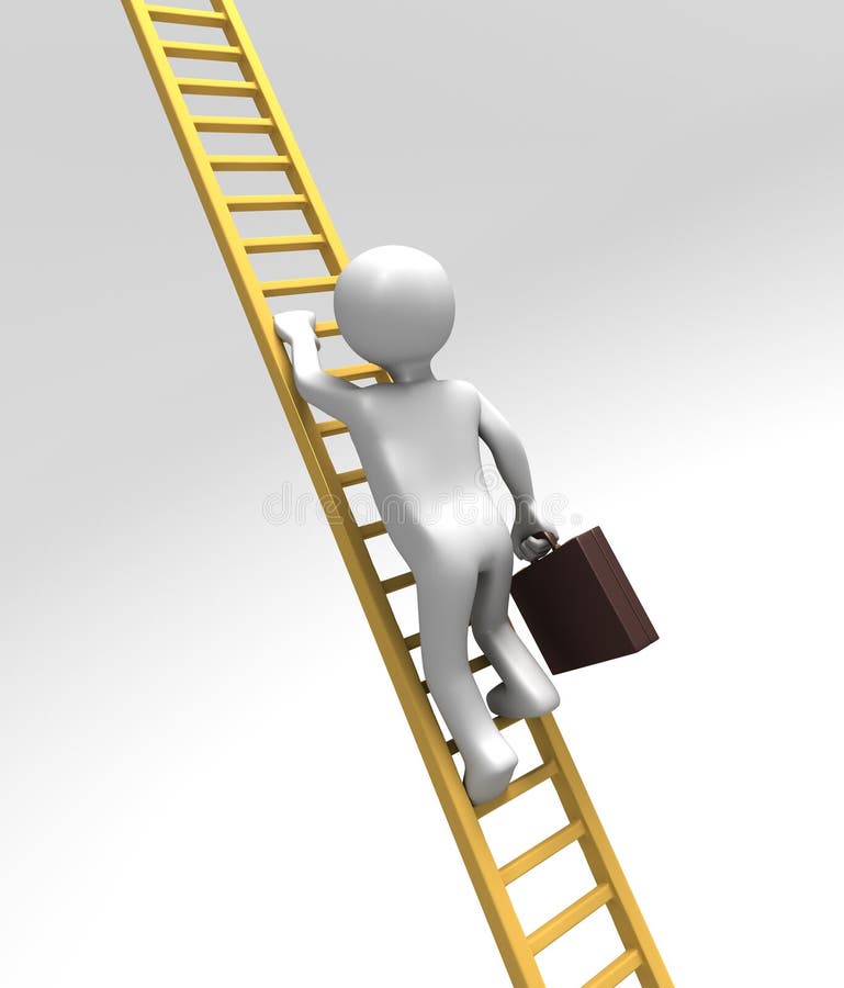 Corporate Ladder Climber (with Clipping Path) Stock Illustration ...